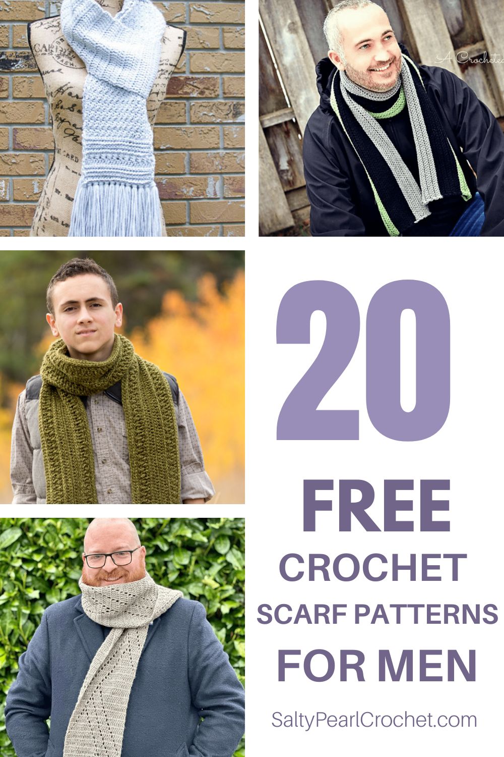 Crochet Mens Scarf Patterns • Salty Pearl Crochet